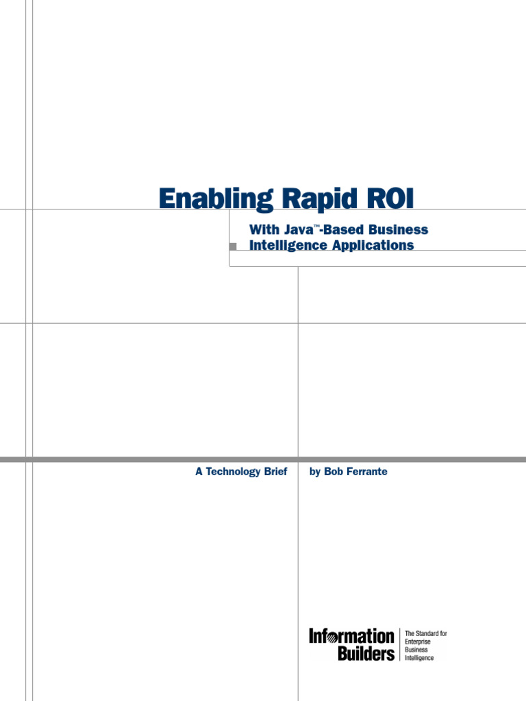Enabling Rapid ROI, With Java - Based Business Intelligence | Download ... Enabling Rapid ROI, With Java - Based Business Intelligence | Download ...