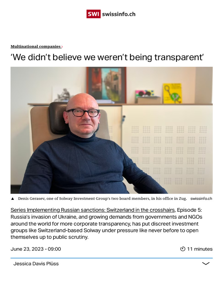 Denis Gerasev: Solway Investment Board Member | PDF | Russian Language | Ukraine