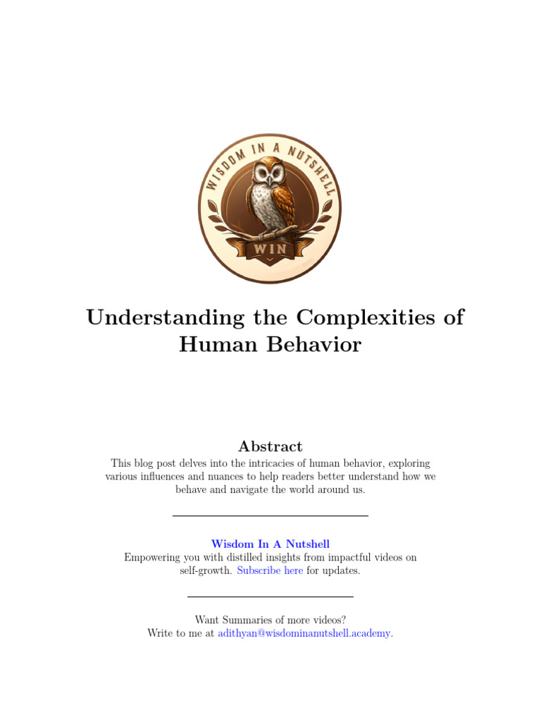 Introduction to Human Behavioral Biology | PDF | Human Behavior | Empathy
