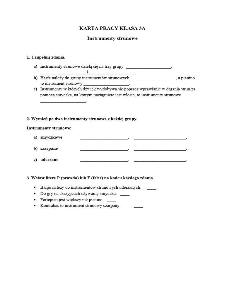 Instrumenty Strunowe | PDF