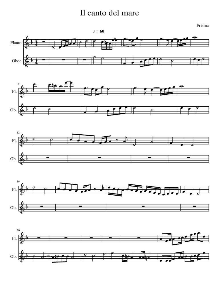 Il Canto Del Mare - Flauto Oboe | PDF
