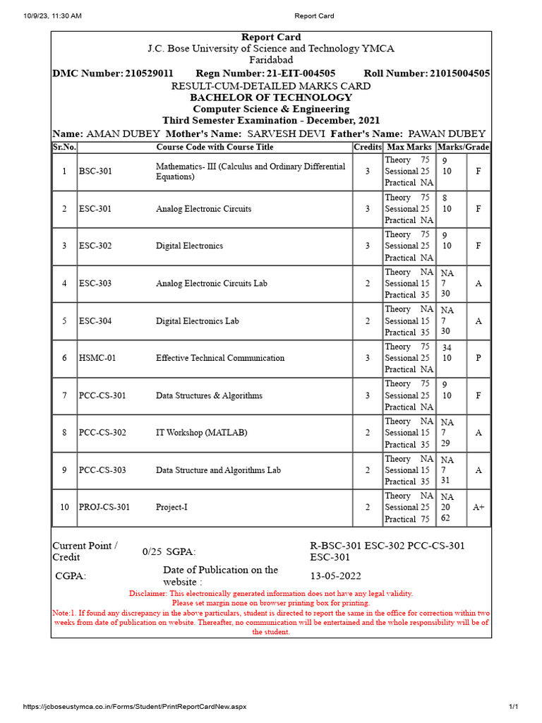 Report Card 3 | PDF | Computing | Applied Mathematics