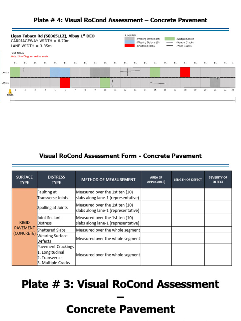 Plate # 4 - Visual RoCond Assessment - Concrete Pavement | PDF