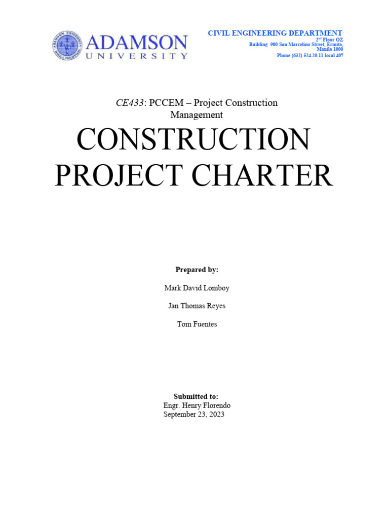 Project Charter Final | PDF | Employment | Architect