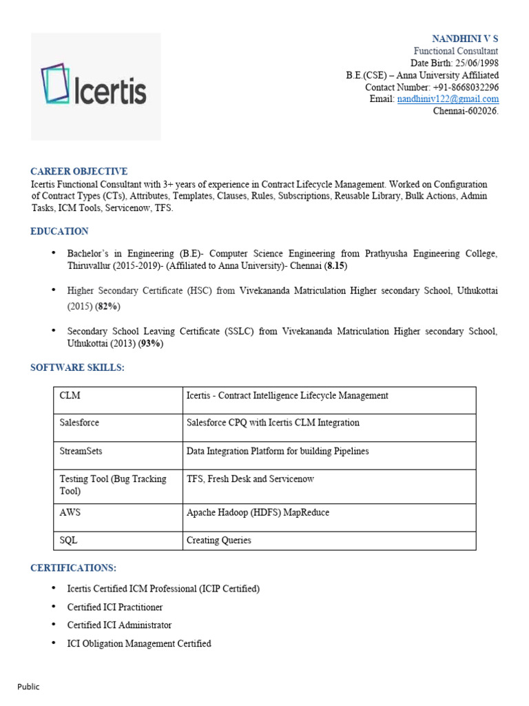 Nandhini S-Nandhini Null 202301160713 Resume | PDF | Product Lifecycle | Apache Hadoop