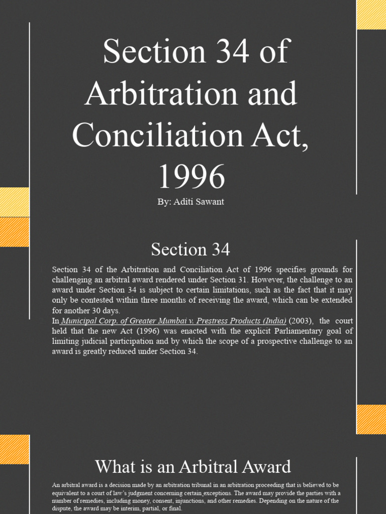 Section 34 Arbitration Act 1996 Guide | PDF | Arbitration | Alternative Dispute Resolution