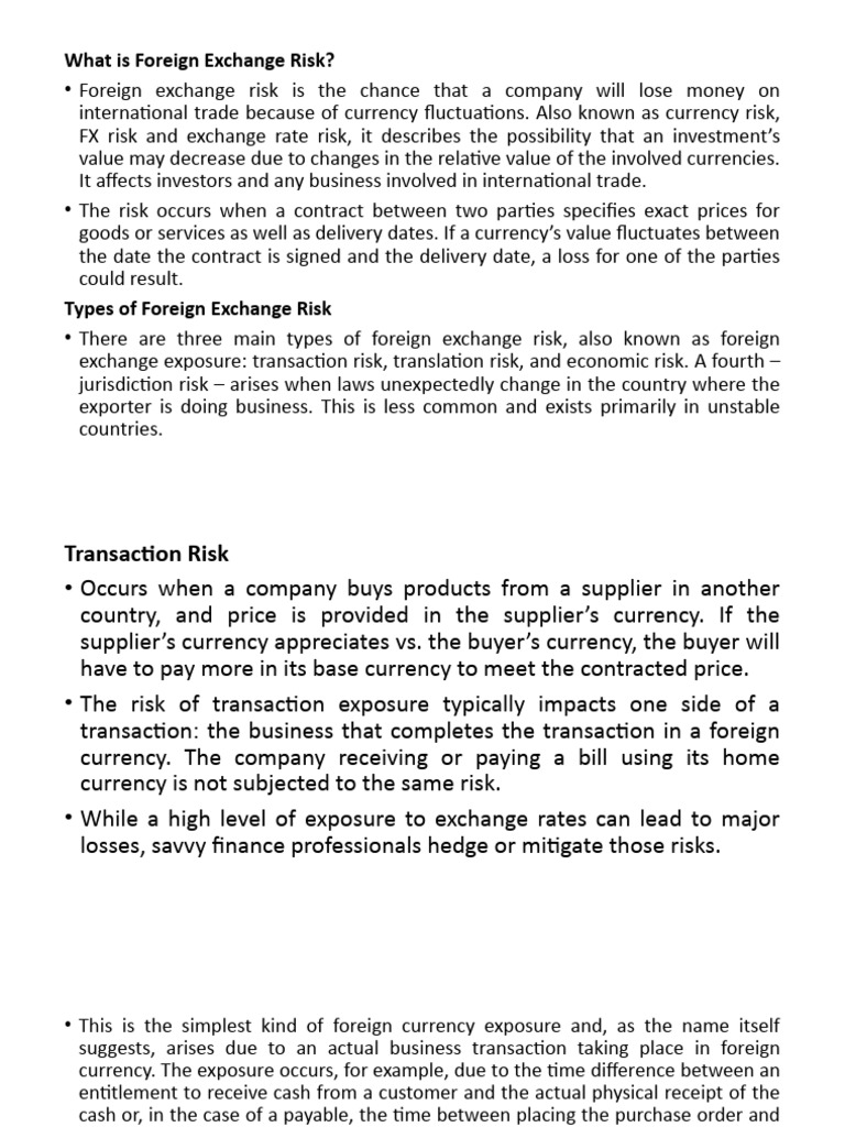 Understanding Foreign Exchange Risk | PDF | Financial Risk | Exchange Rate
