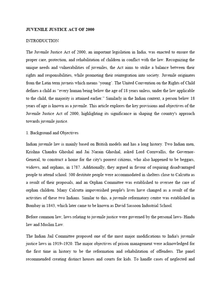 Juvenile Justice Act of 2000 | PDF | Juvenile Delinquency | Juvenile Court