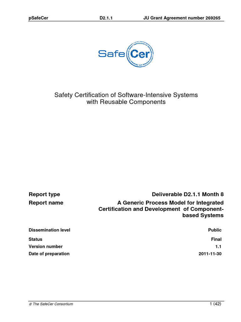 SafeCer Deliverable 2 1 1 Rev 1 1 | Download Free PDF | Component Based Software Engineering ...