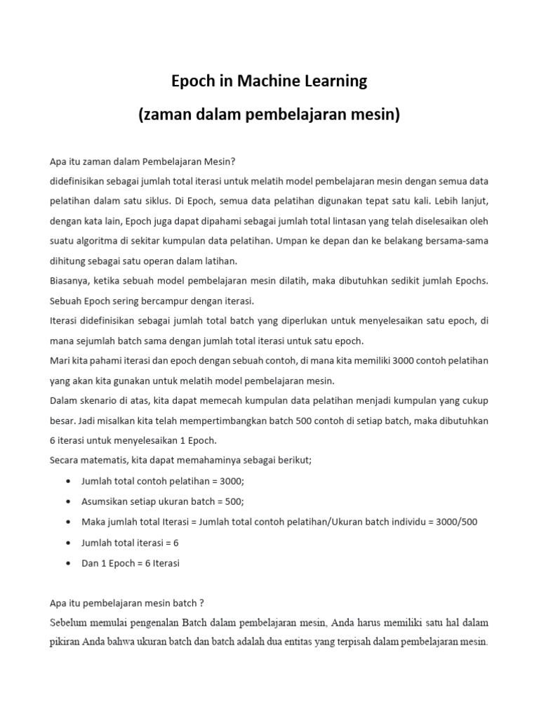 Epoch in Machine Learning | PDF | Komputer