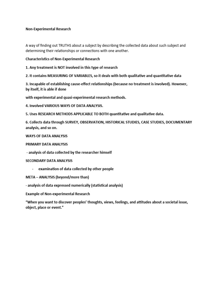 Non-Experimental Research | PDF