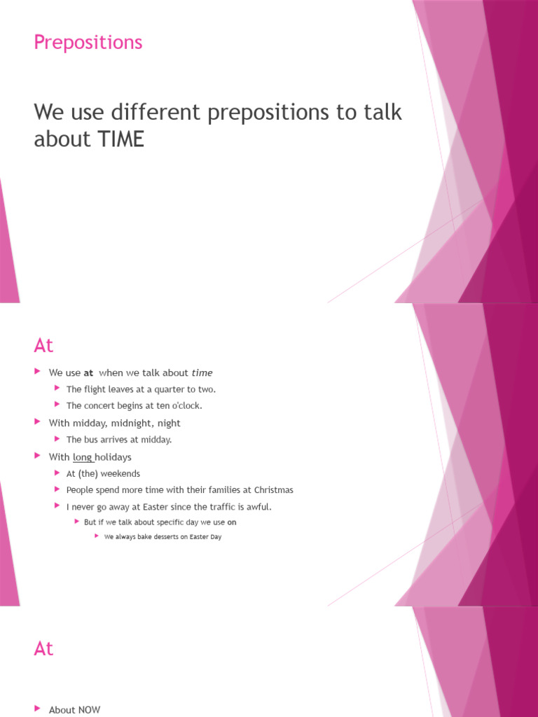Preposition | PDF | Workweek And Weekend