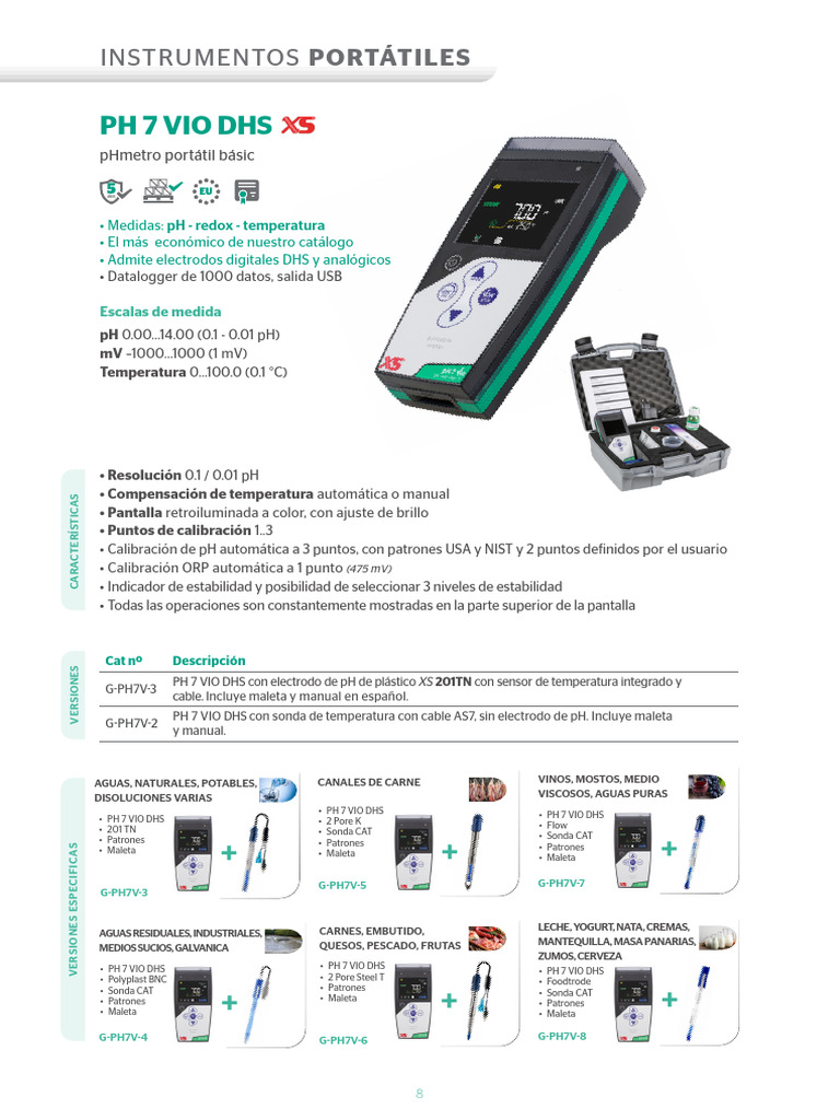 folletos_-_phmetros_xs | PDF | Ph | Química