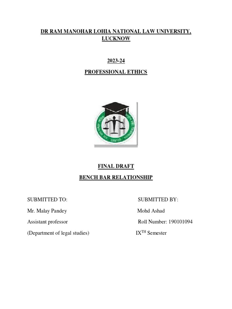 Professional Ethics Project | PDF | Judge | Advocate