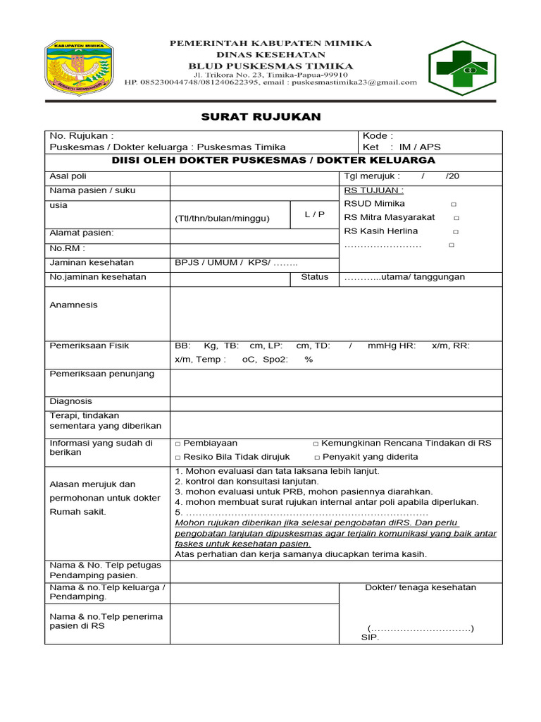 Format Surat Rujukan | PDF | Kesehatan Holistik