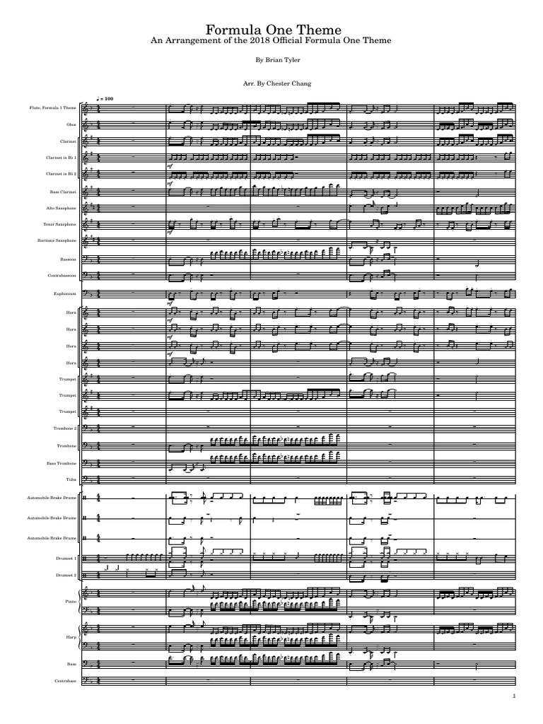 Formula One Theme | PDF | Woodwind Instruments | Musical Compositions