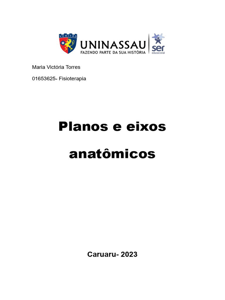 Planos e Eixos Anatomicos | PDF