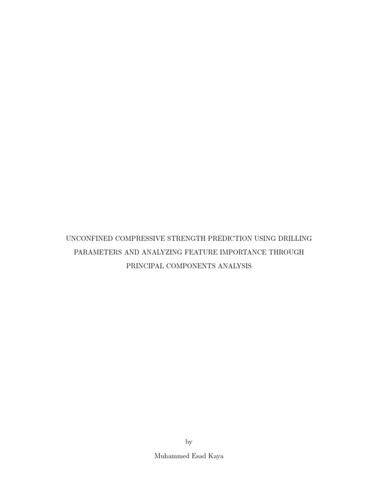 Ucs Prediction Using Drilling Parameters Pdf Machine Learning Regression Analysis 