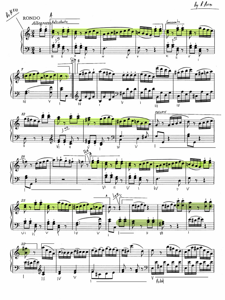 Mozart - Wofgang - Amadeus - KV - 545 Do M - Rondo | PDF