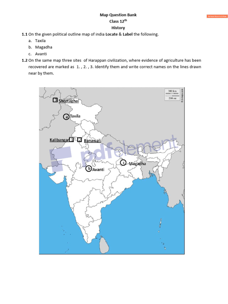Map Question Bank 1-Copy | PDF | South Asia