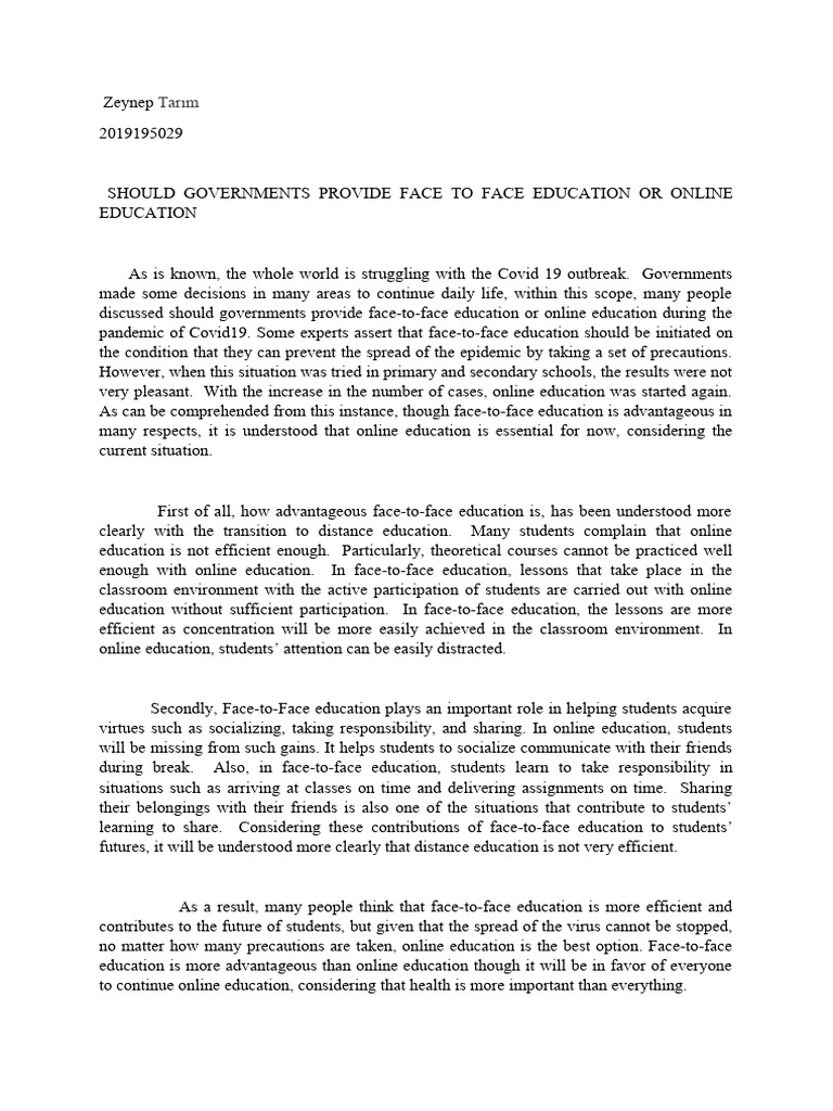 Argumentative Essay | PDF | Distance Education | Human Communication