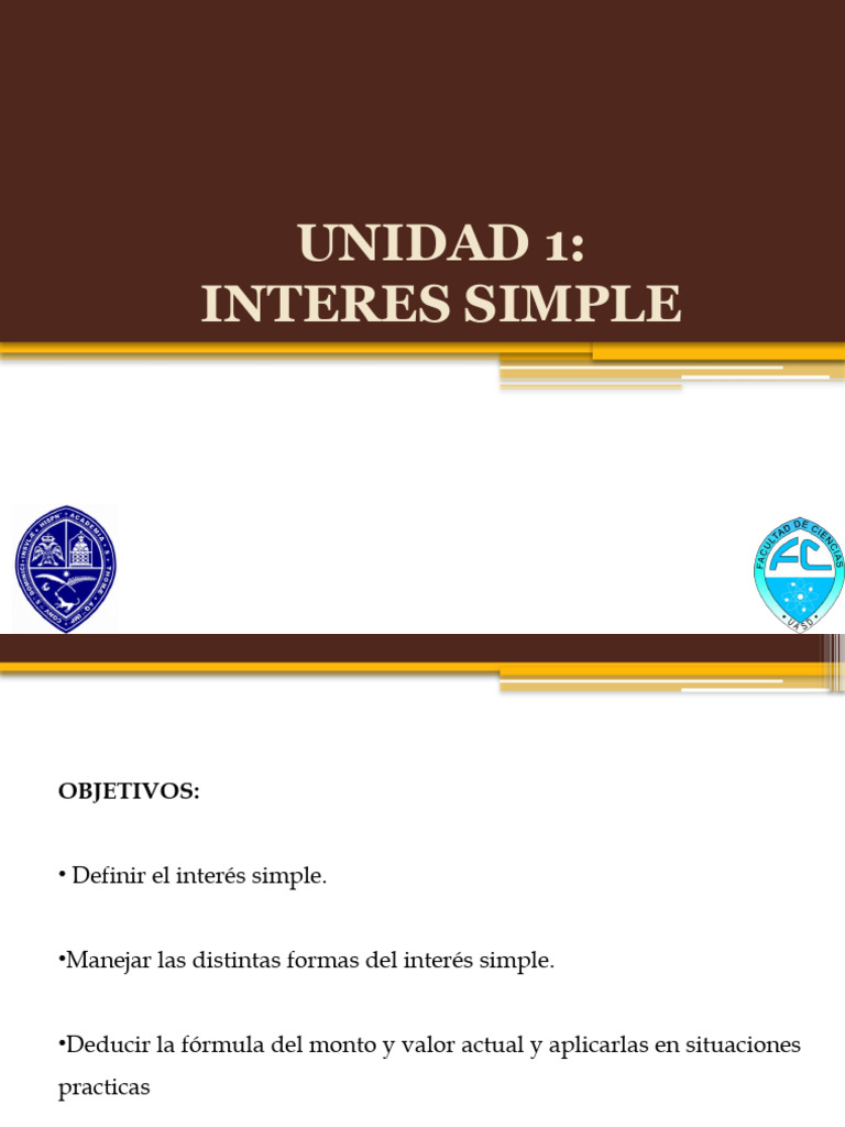 Unidad 1 Interes Simple | PDF | Interés | Logaritmo