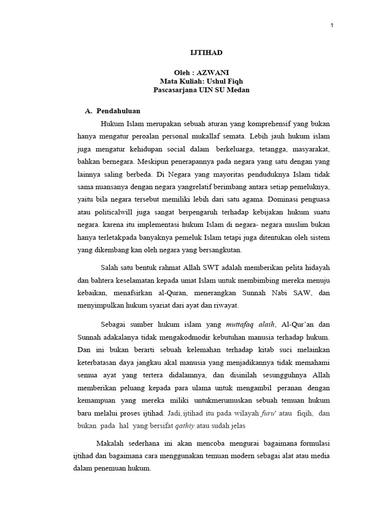 AZWANI Ijtihad | PDF
