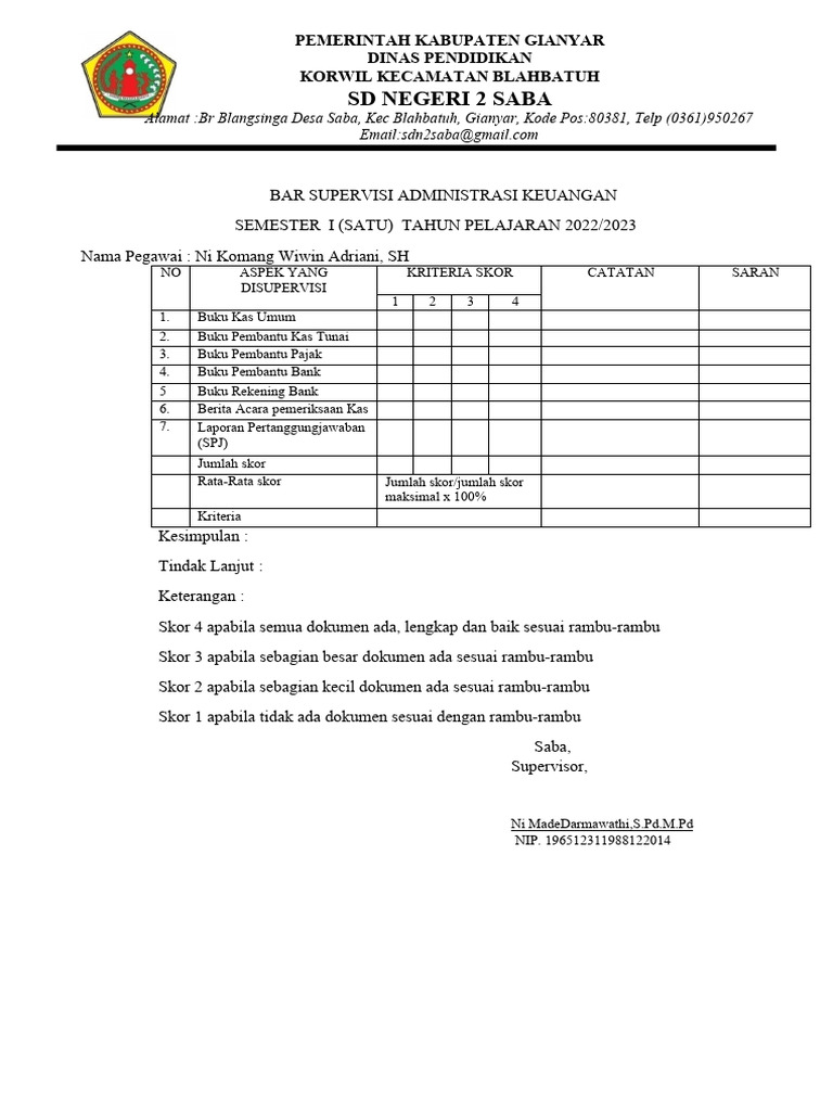 Format Penilaian Kinerja Tenaga Kependidikan | PDF