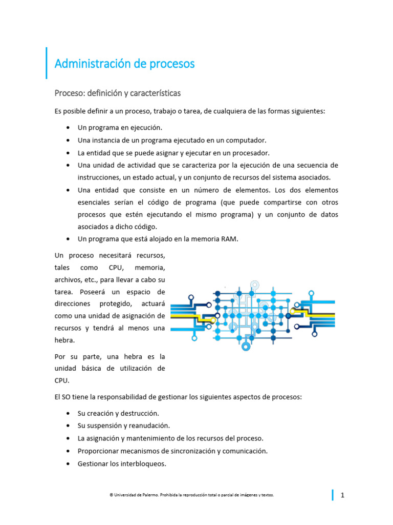 Administracion de Procesos | PDF | Proceso (Computación) | Unidad ...
