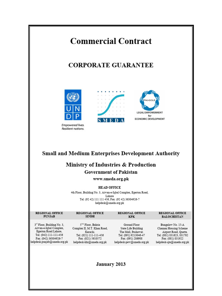 Corporate Guarantee | PDF | Guarantee | Private Law