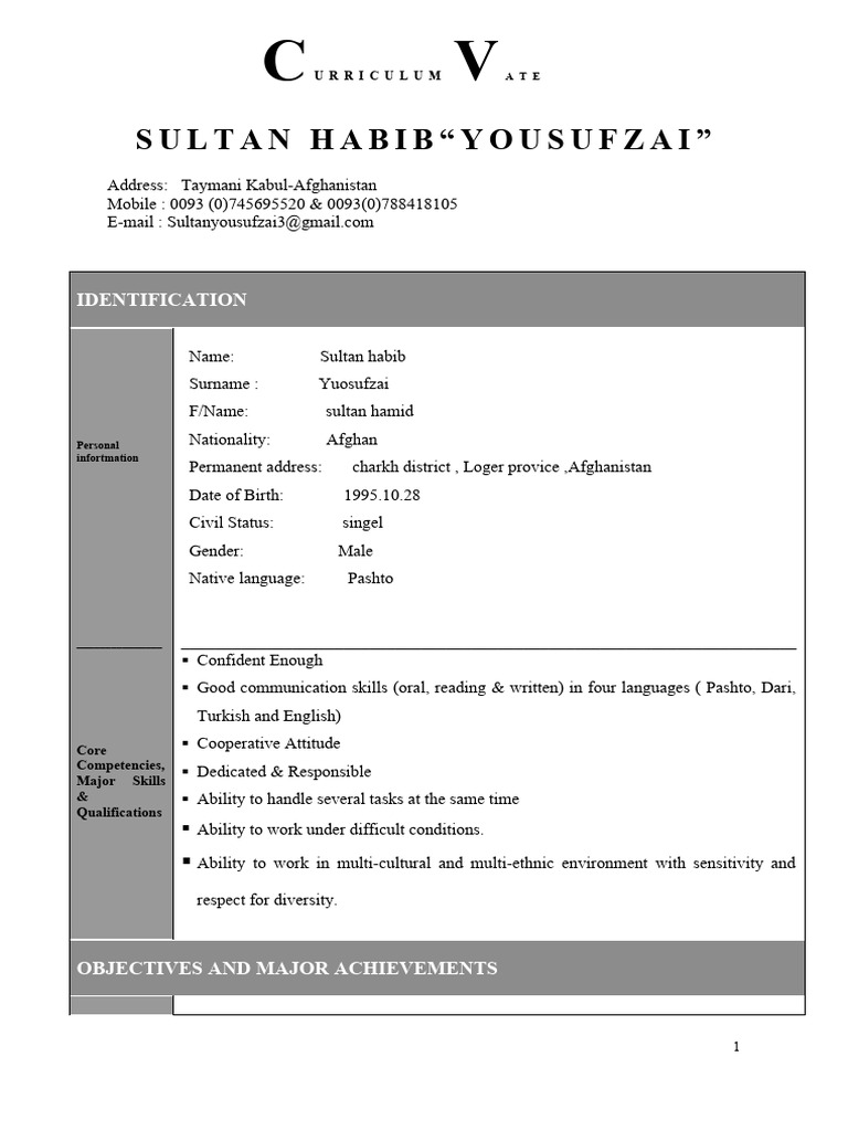 Sultan Habib New CV PDF | PDF