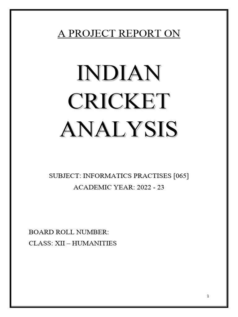 Indian Cricket Analysis | PDF | Computer Program | Programming