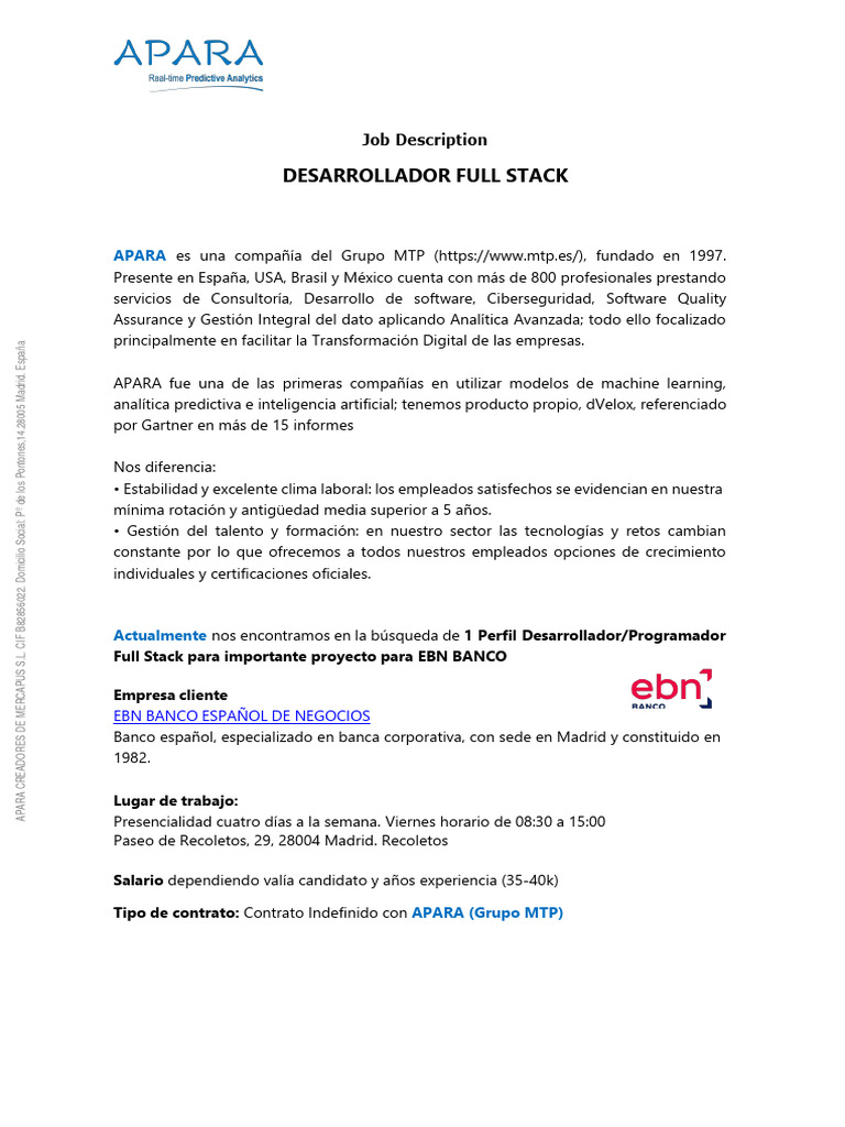 Desarrollador Full Stack para Banco | PDF | Oracle Corporation | Java (lenguaje de programación)