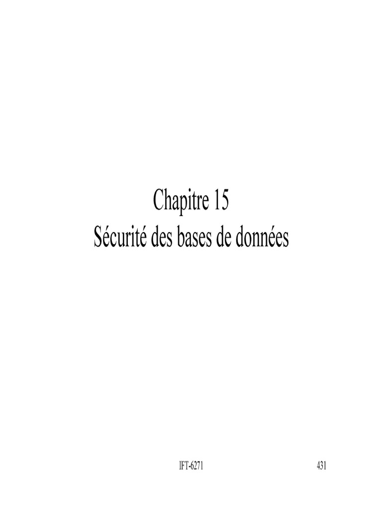 Securite Des Bases de Donnees | PDF