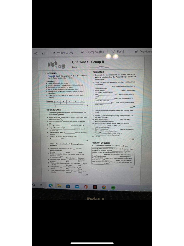 high note 3 sprawdziany | PDF
