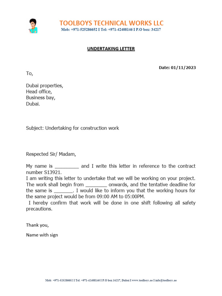 UNDERTAKING LETTER - Andrew Teh | PDF