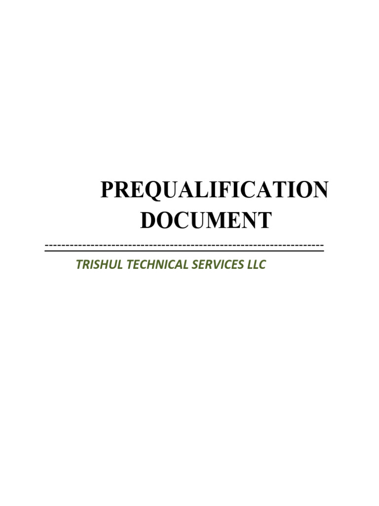 Prequalification Document - Trishul Technical Services | PDF | Sales | Employment