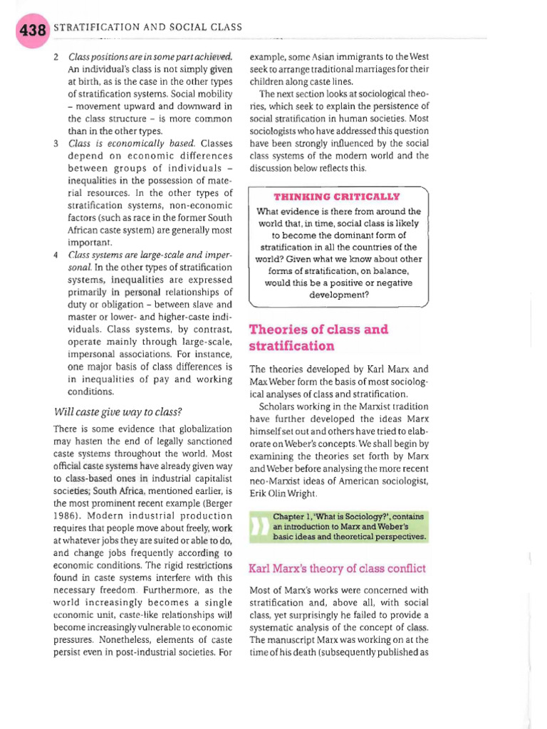Theories of Stratification - Marx, Weber, Wright | PDF | Social ...
