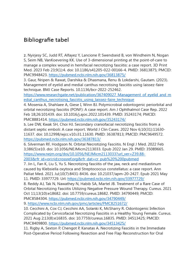 Bibliografie Tabel | PDF | Epidemiology | Microbiology