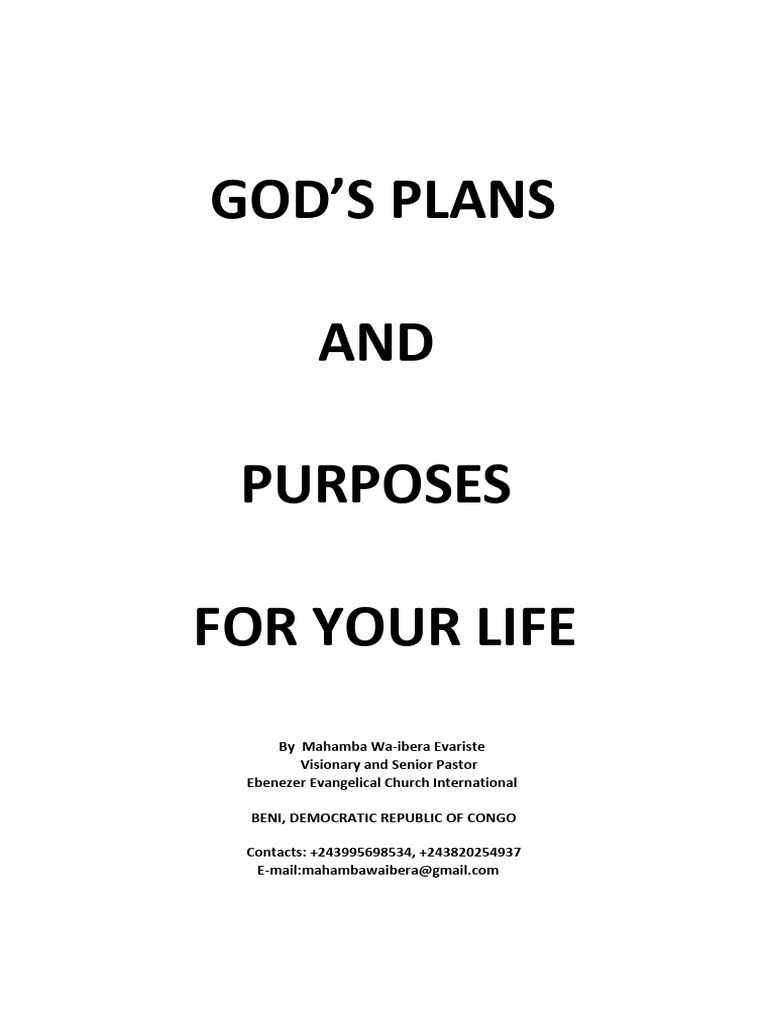 Gods Plans and Purposes for Your Life | PDF | Paul The Apostle | Jesus