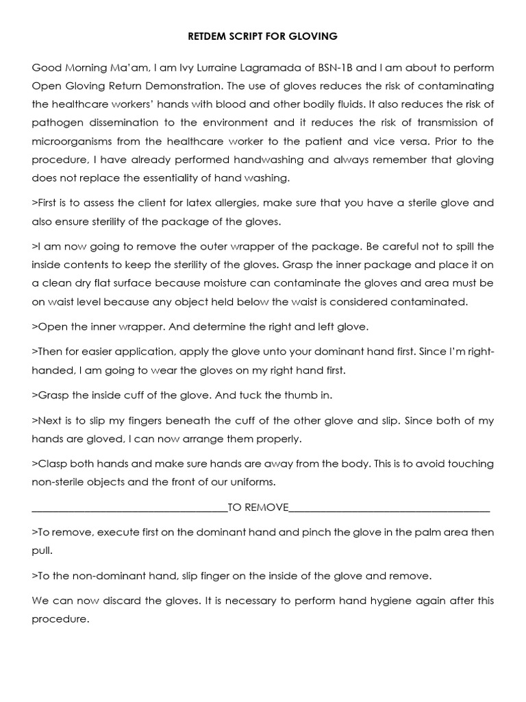 Retdem Script For Gloving | PDF