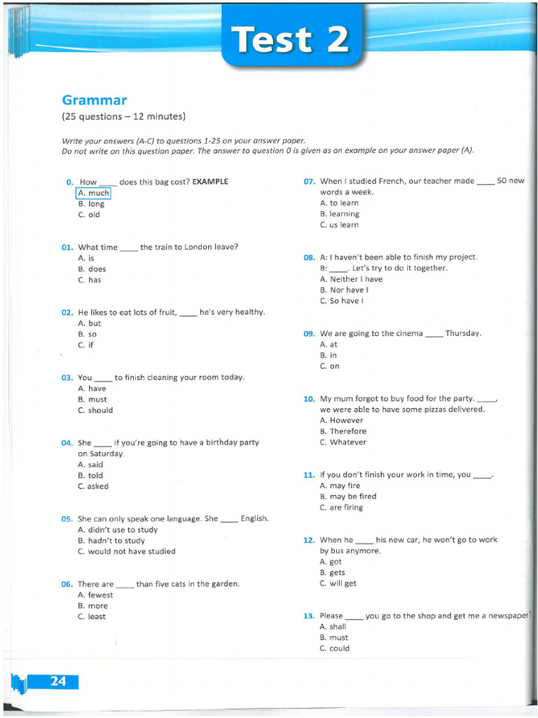Aptis Test 2 | PDF