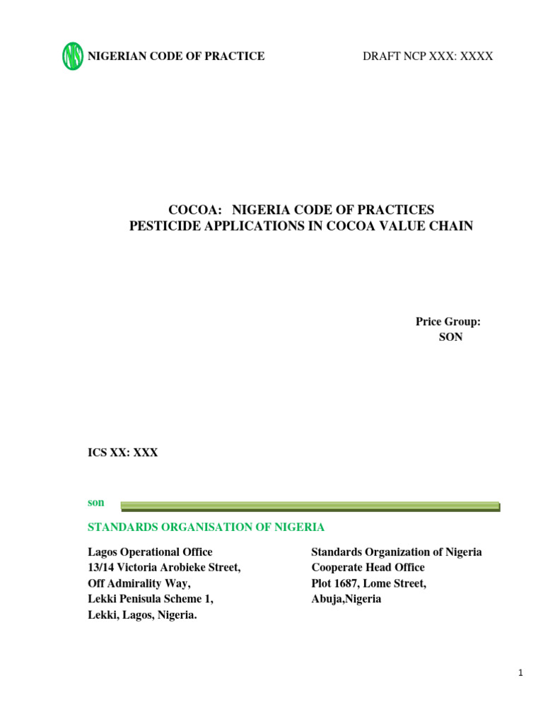 2f Code of Practice For Application of Pesticides in Cocoa VC | PDF | Pesticide | Cocoa Bean