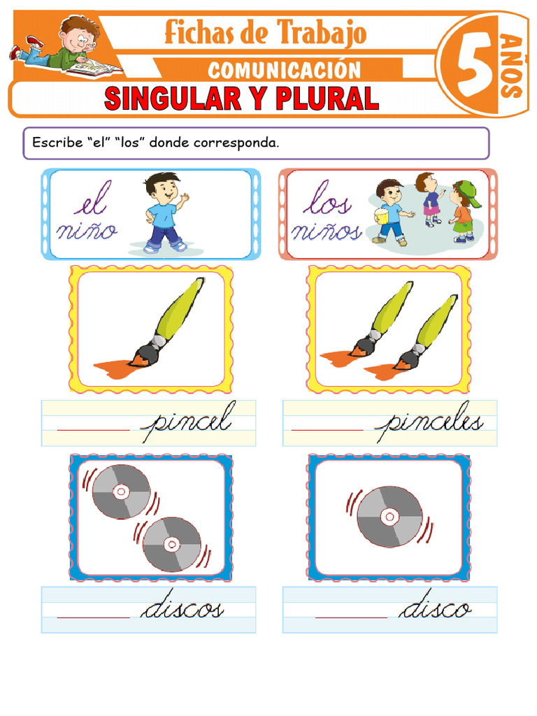 Fichas de Singular y Plural para Niños | PDF