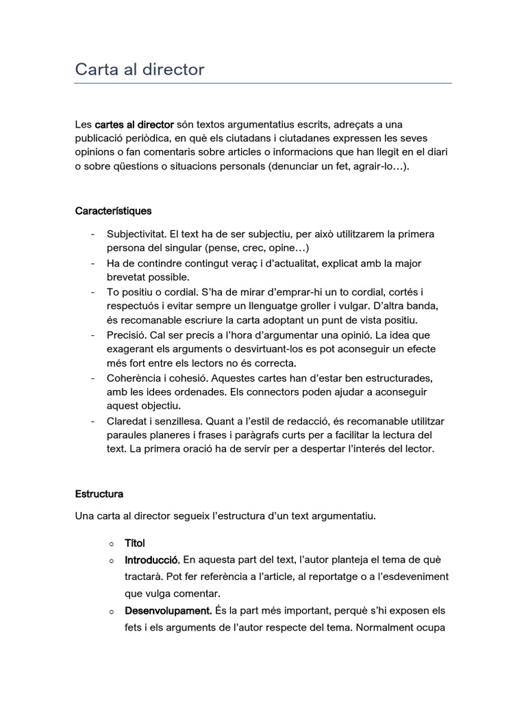 Carta Al Director - C1 | PDF