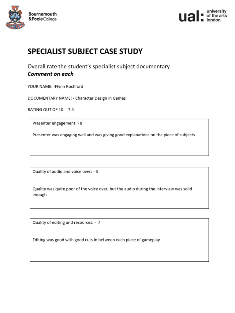Case Study 1 - Character Design | PDF
