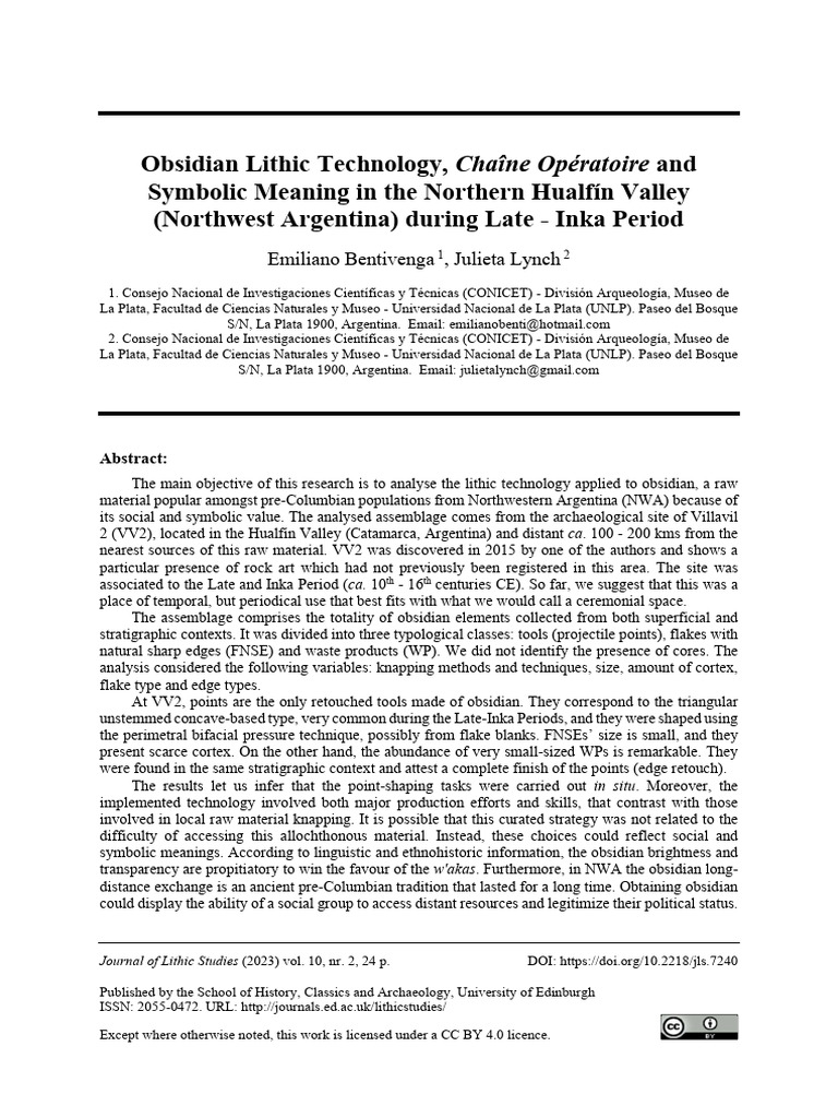 Journal of Lithic Studies - 1 | PDF | Stone Age | Tools