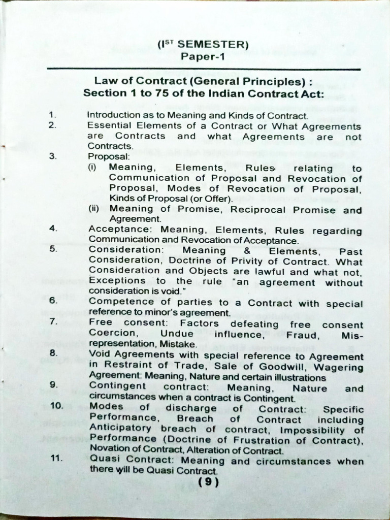 LLB 1st Year Syllabus | PDF