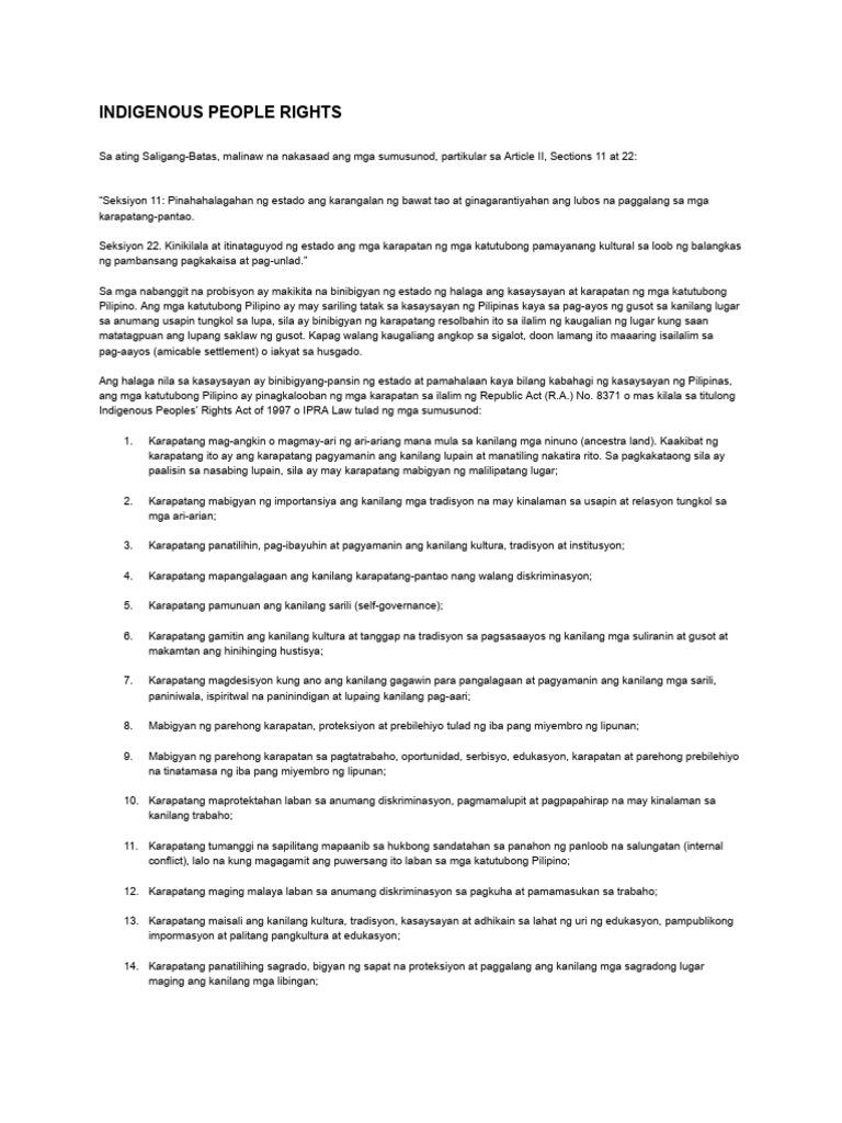 Indigenous People Rights Pdf