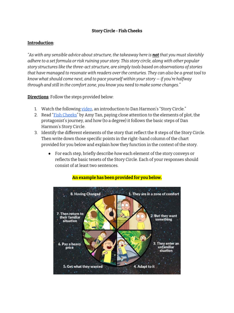 Story Circle - Fish Cheeks | Download Free PDF | Learning | Cognitive ...